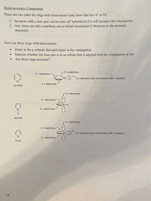 Solved Heteroaromatic Compounds There are two rules for | Chegg.com