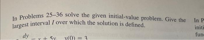 Solved In Problems 25-36 solve the given initial-value | Chegg.com
