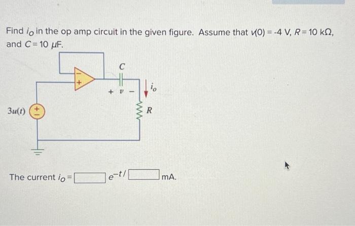 Solved Find iO in the op amp circuit in the given figure. | Chegg.com