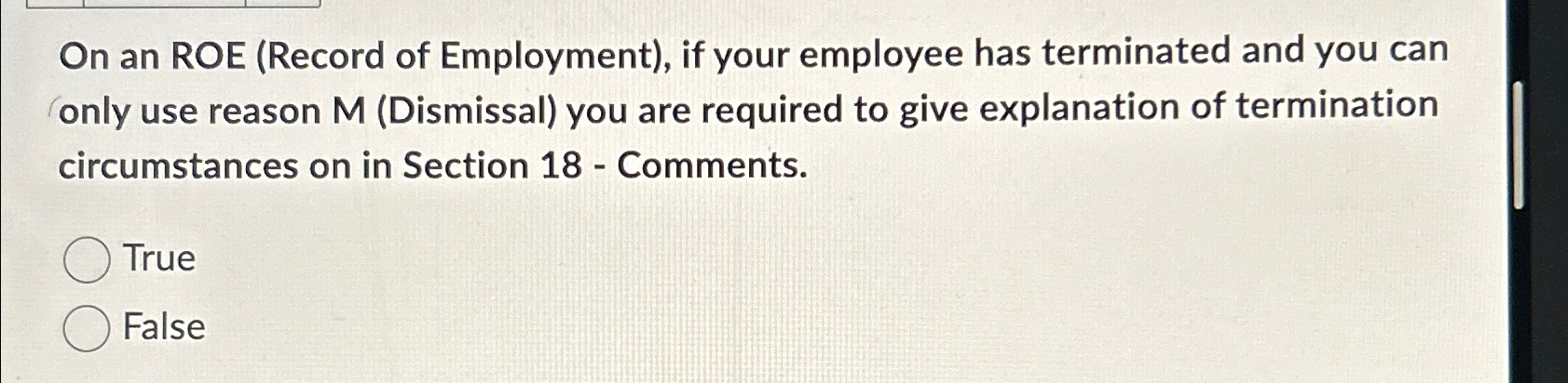 Solved On an ROE (Record of Employment), ﻿if your employee | Chegg.com