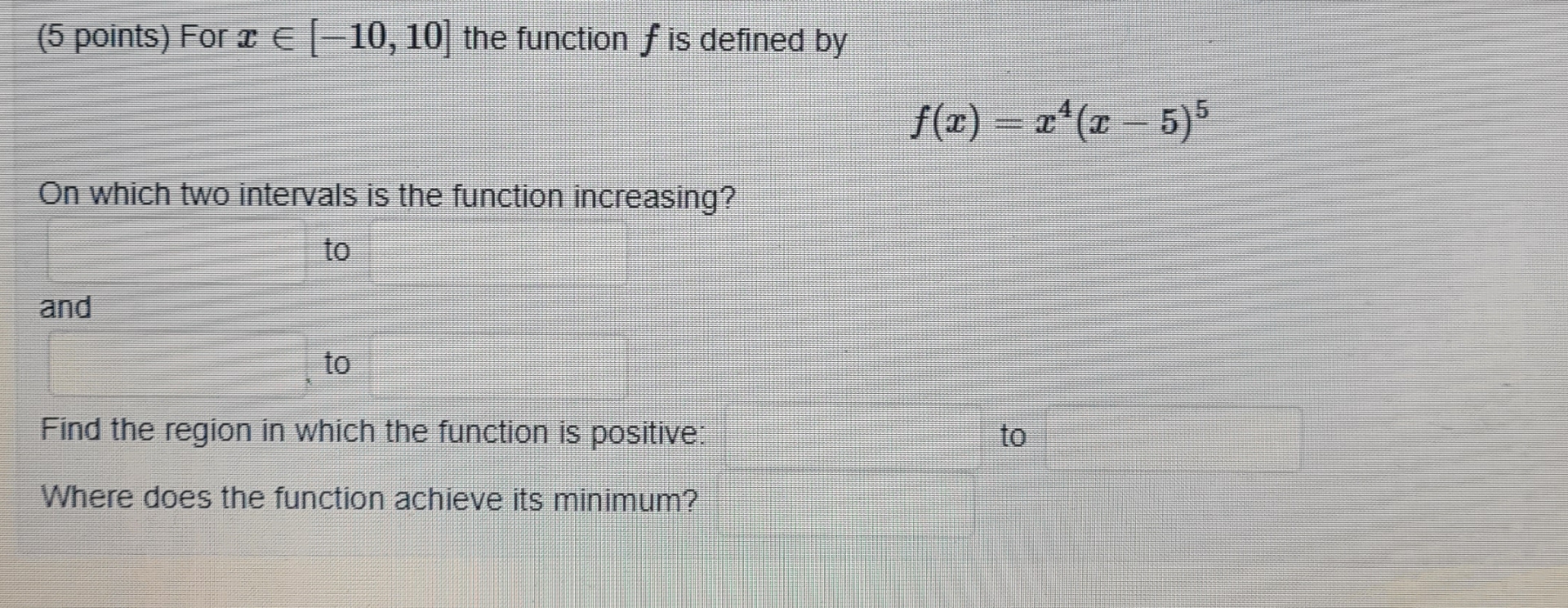 Solved (5 ﻿points) ﻿For xin[-10,10] ﻿the function f ﻿is | Chegg.com