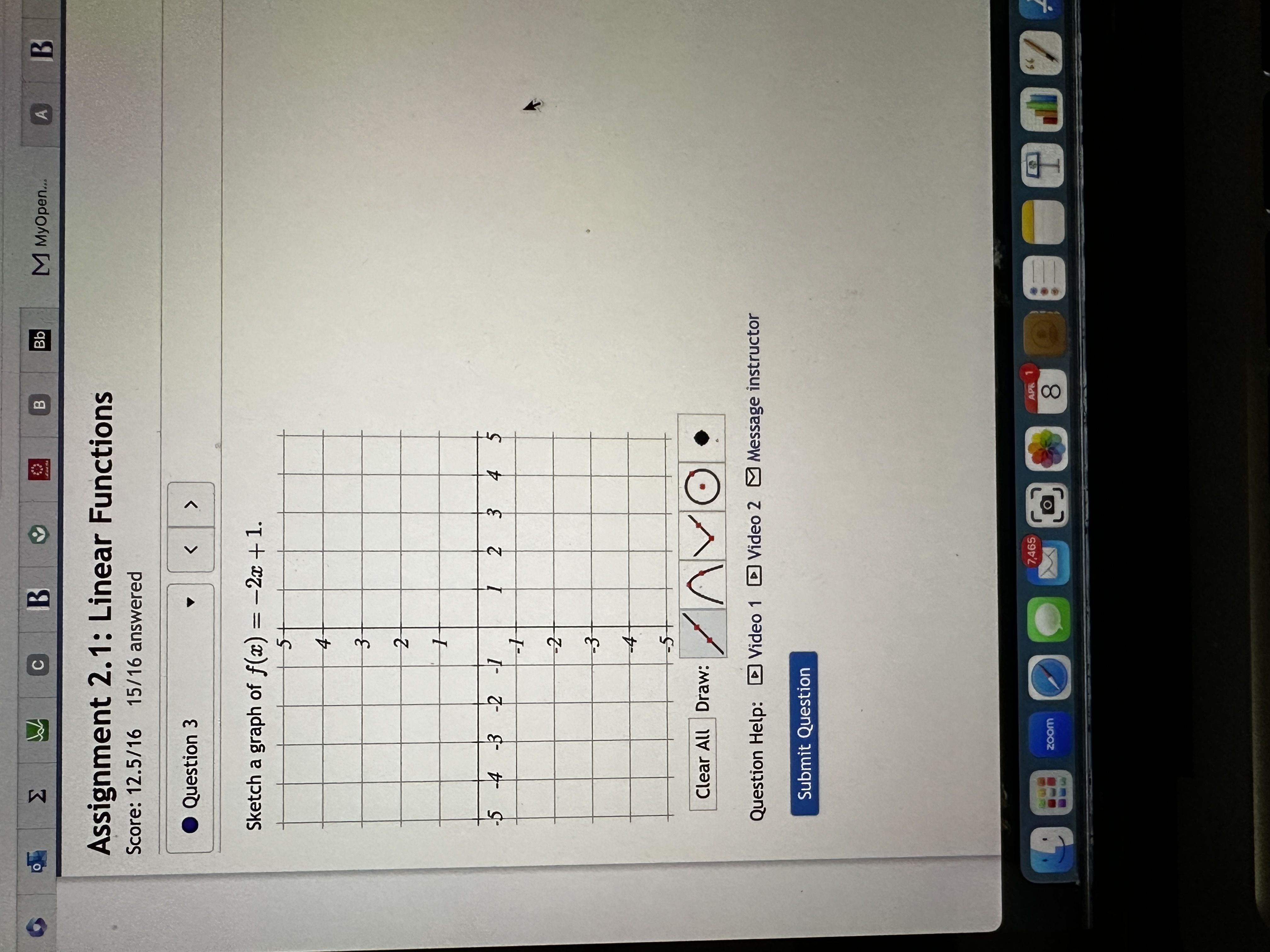 Solved Assignment 2.1: Linear FunctionsScore: 12.5/16 15/16 | Chegg.com