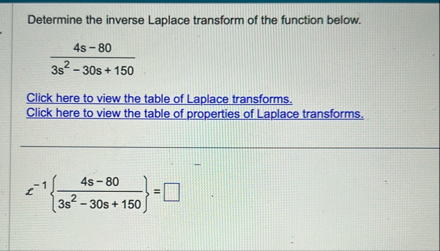 Solved Determine the inverse Laplace transform of the | Chegg.com