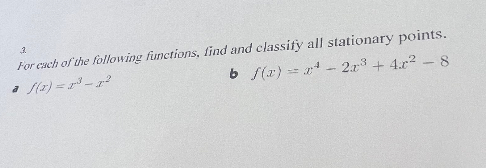 Solved For each of the following functions, find and | Chegg.com