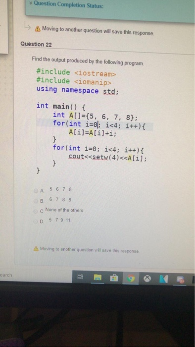 Solved Question Completion Status: #include using namespace | Chegg.com