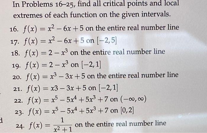 Solved In Problems 16-25, find all critical points and local | Chegg.com