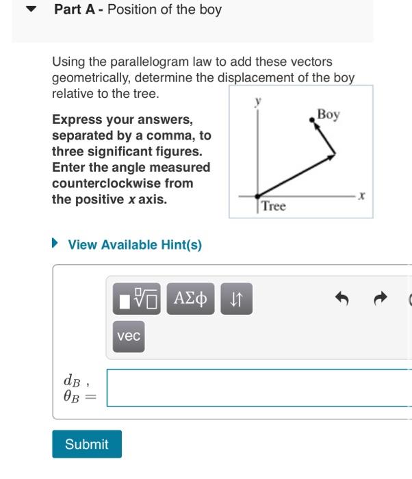 Solved Learning Goal: To be able to add and subtract vectors | Chegg.com