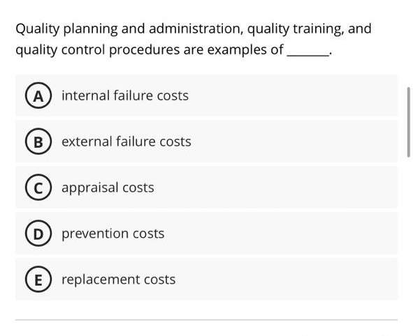 Solved Quality planning and administration, quality | Chegg.com