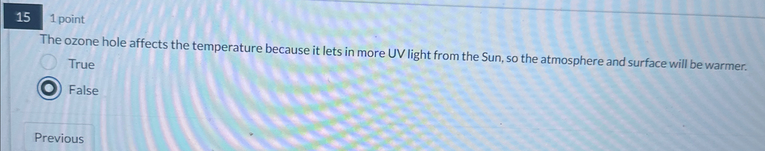 Solved 151 ﻿pointThe ozone hole affects the temperature | Chegg.com