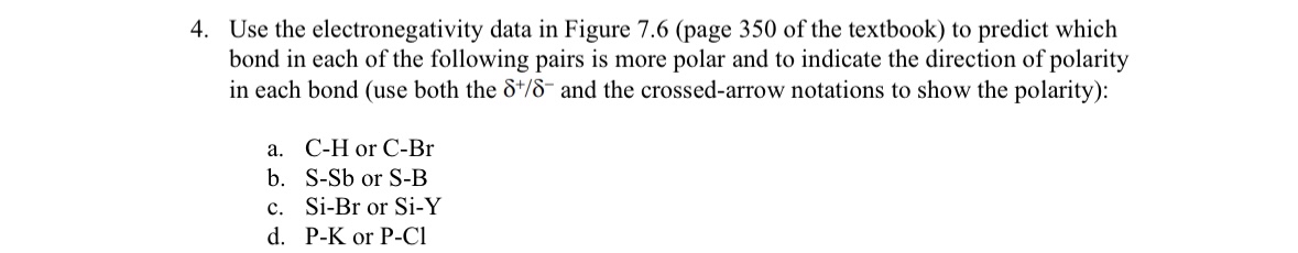 Solved Use the electronegativity data in Figure 7.6 (page | Chegg.com