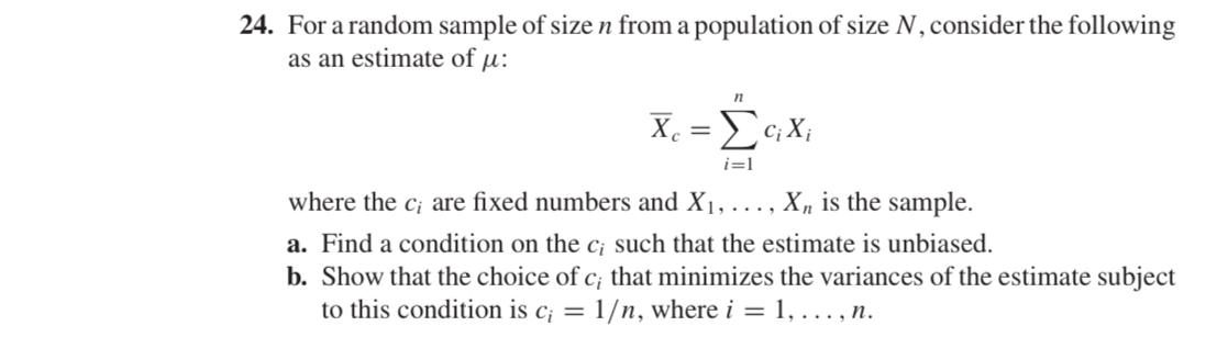 Solved For a random sample of size n ﻿from a population of | Chegg.com