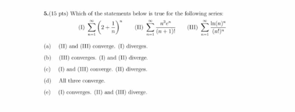 Solved 5.(15 ﻿pts) ﻿Which of the statements below is true | Chegg.com