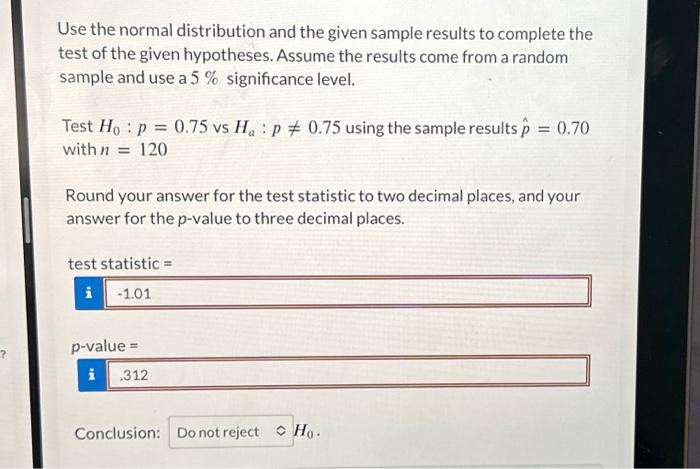 Solved Use the normal distribution and the given sample | Chegg.com