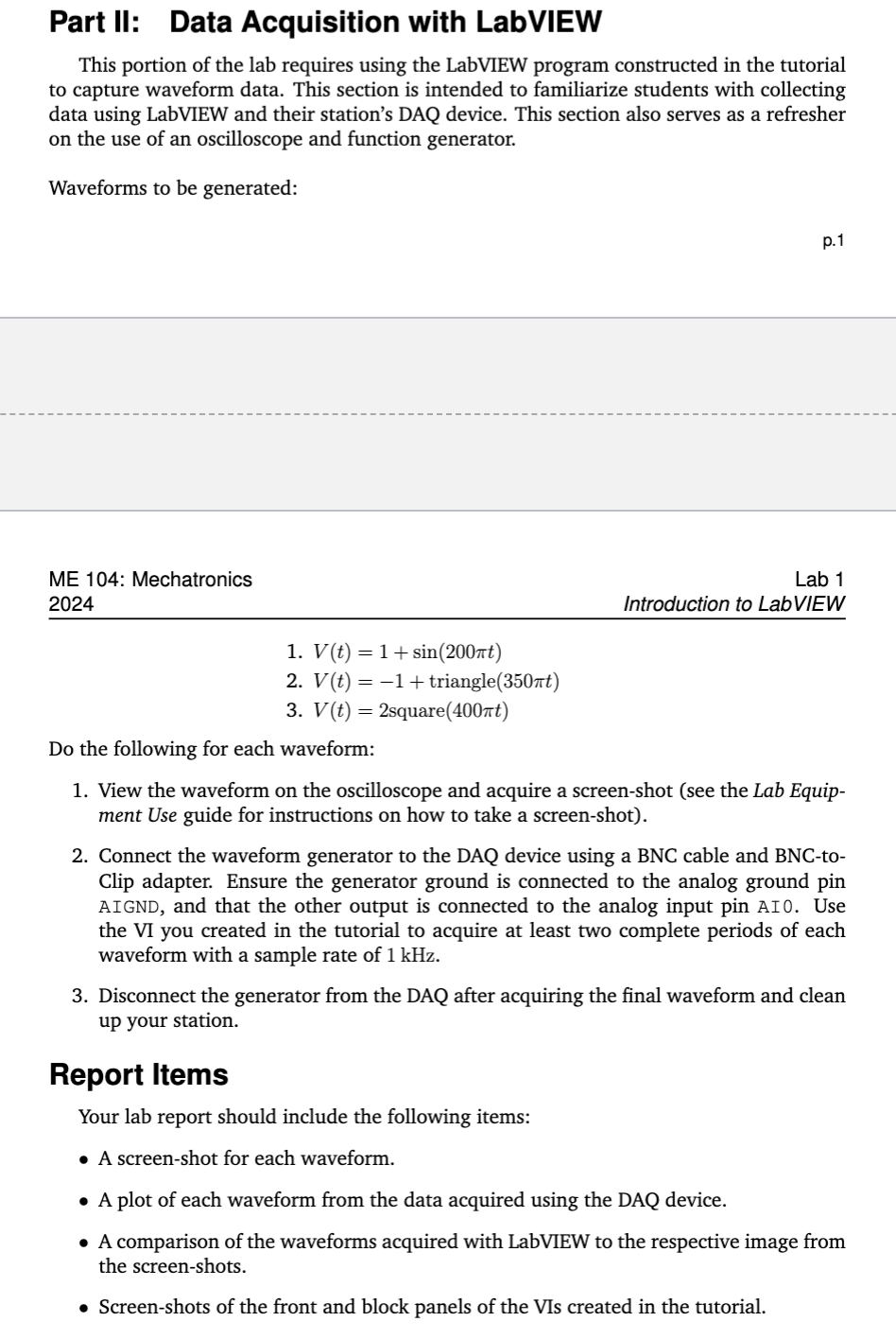 Solved Using LabView V(t)=1+sin(200πt)V(t)=-1+ ﻿triangle | Chegg.com
