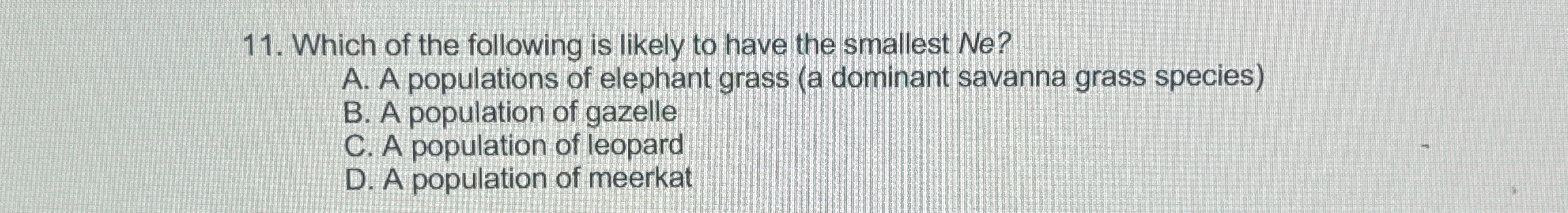 Solved Which of the following is likely to have the smallest | Chegg.com