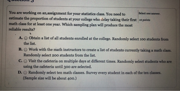 Solved You are working on an assignment for your statistics | Chegg.com