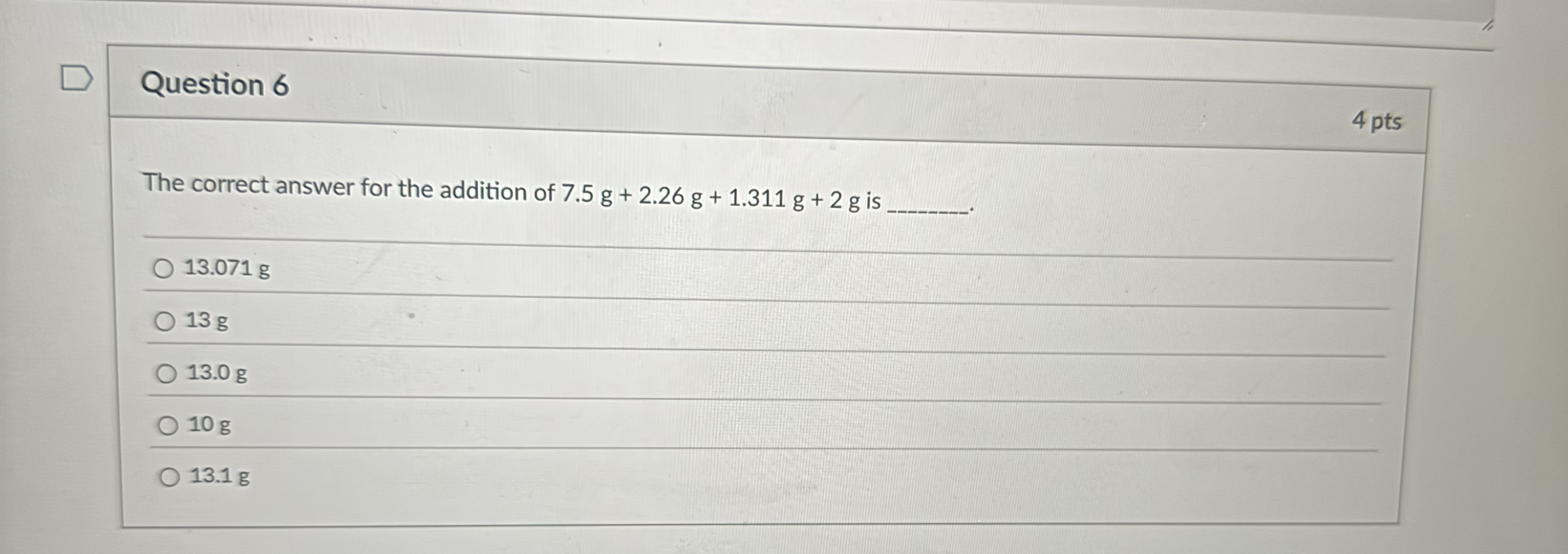 Solved Question 64 ﻿ptsThe correct answer for the addition | Chegg.com