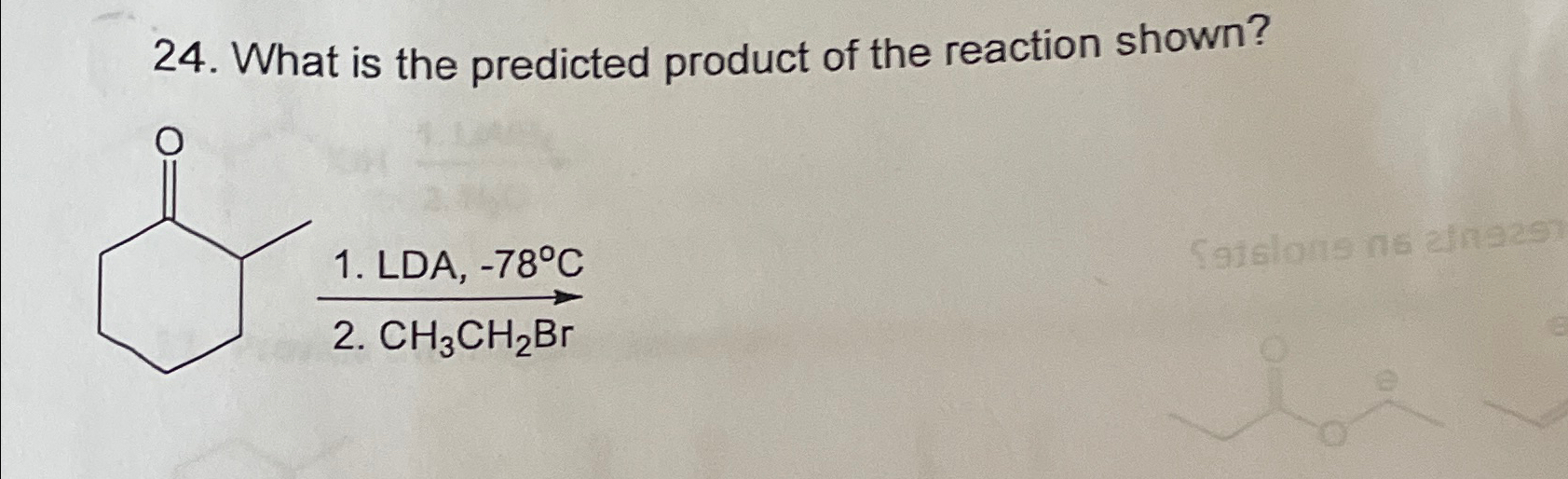 Solved What is the predicted product of the reaction shown? | Chegg.com
