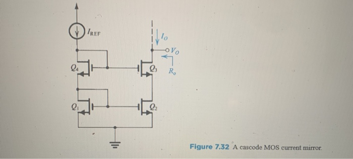 Solved IREF o Vo Rg Figure 7.32 A cascode MOS current mirror | Chegg.com