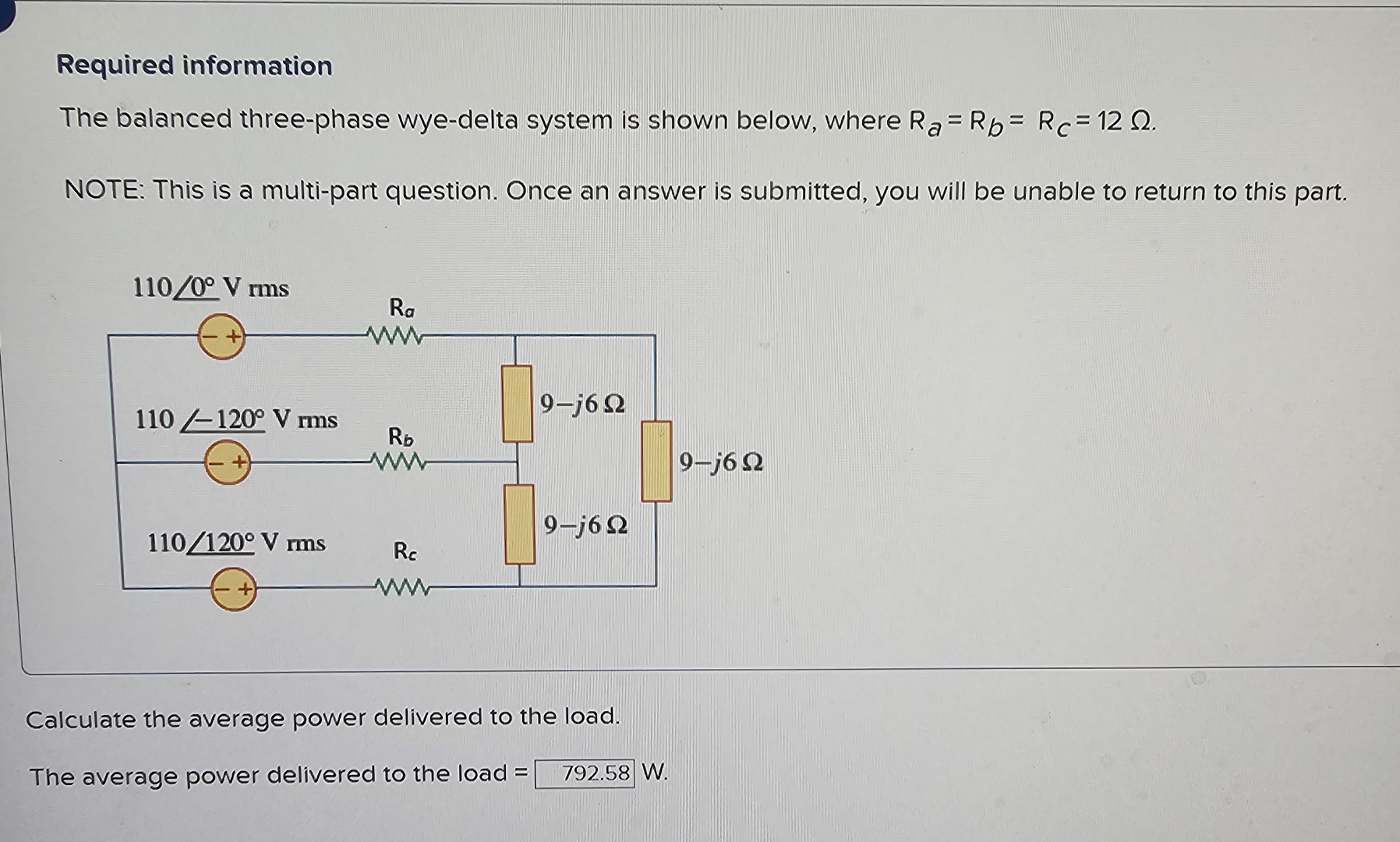 Required informationThe balanced three-phase | Chegg.com