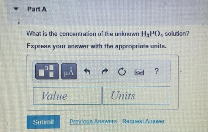 Solved A 4.50 mL sample of an H3PO4 solution of unknown | Chegg.com