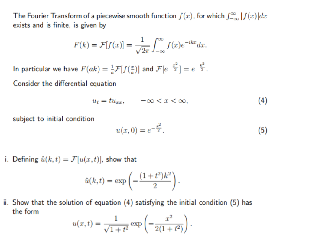 Solved The Fourier Transform of a piecewise smooth function | Chegg.com