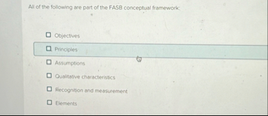 Solved All of the following are part of the FASB conceptual | Chegg.com
