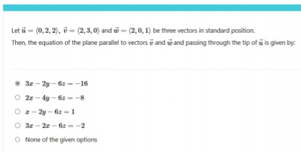 Solved Let vec(u)=(:0,2,2:),vec(v)=(:2,3,0:) ﻿and | Chegg.com