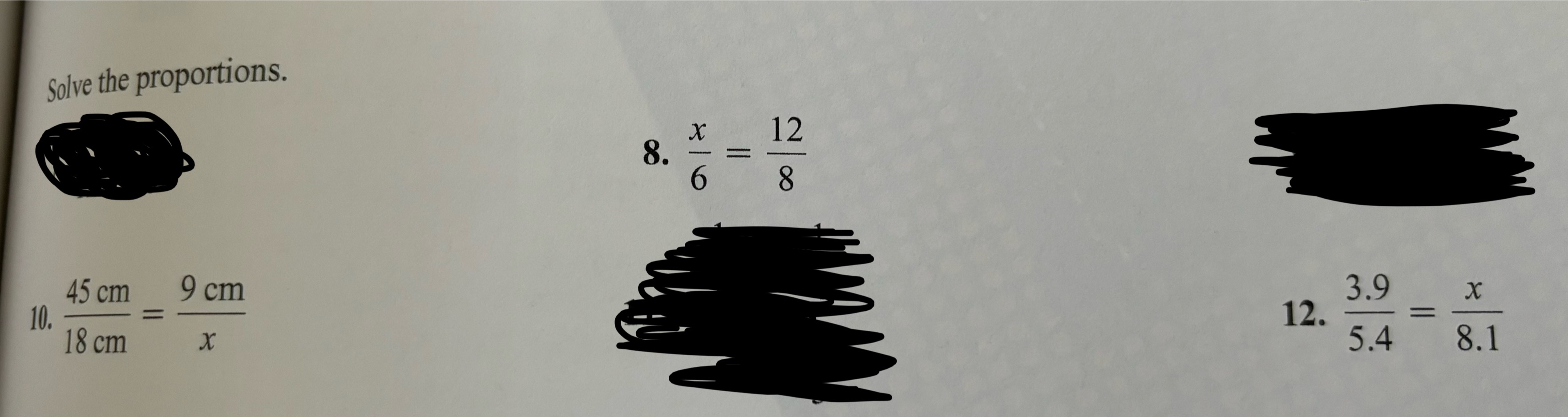 Solved Solve the proportions | Chegg.com