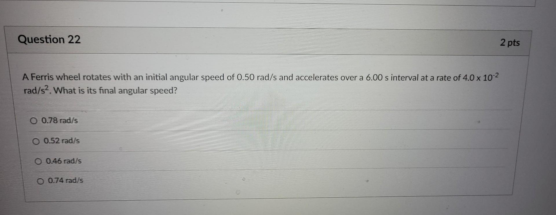 Solved A Ferris wheel rotates with an initial angular speed | Chegg.com