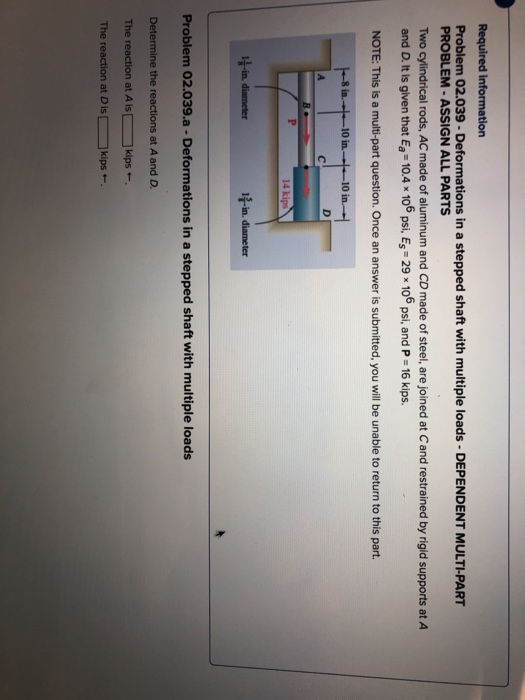 Solved Required information Problem 02.039 - Deformations in | Chegg.com