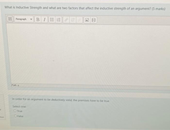 Solved What is Inductive Strength and what are two factors | Chegg.com