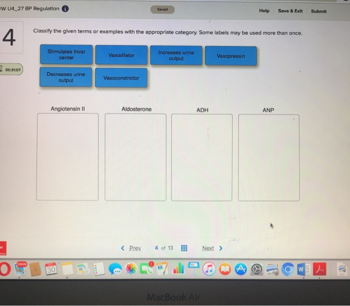 Solved WU4_27 BP Regulation Help Save & Exit Submit Classify | Chegg.com