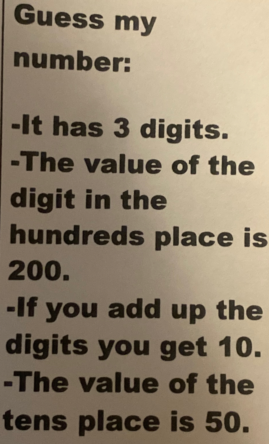 Solved Guess mynumber:-It has 3 ﻿digits.-The value of the | Chegg.com