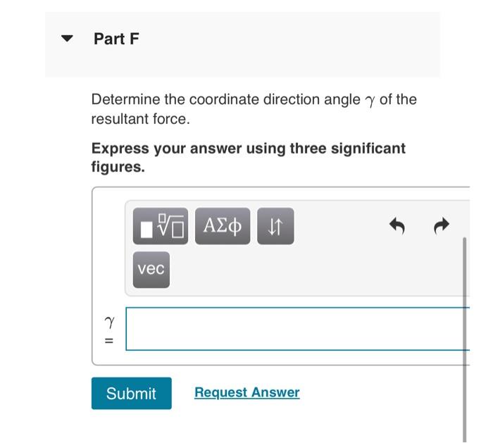 Solved Determine The Coordinate Direction Angle α Of The