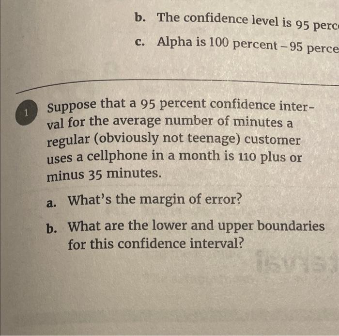 Solved suppose that a 95 percent confidence interval for the | Chegg.com