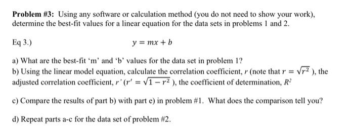 Problem \#3: Using any software or calculation method | Chegg.com