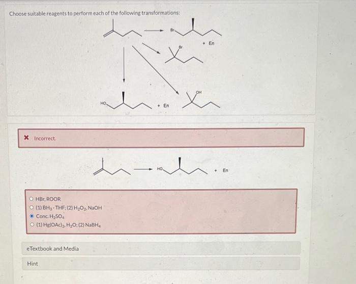 Solved Choose suitable reagents to perform each of the | Chegg.com