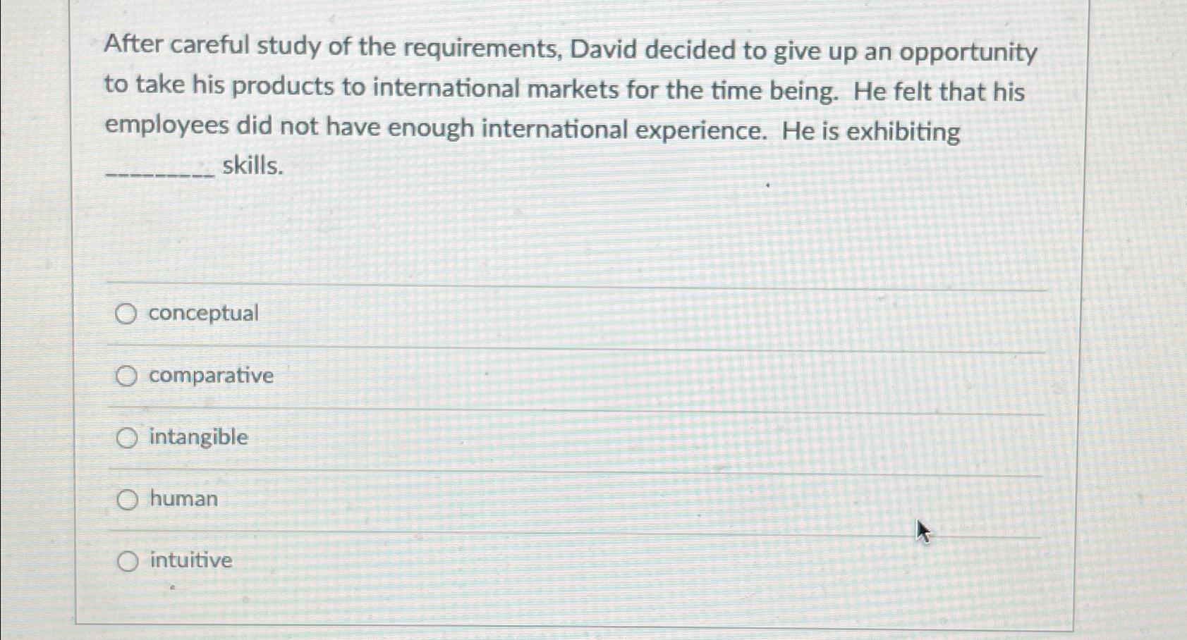 Solved After careful study of the requirements, David | Chegg.com