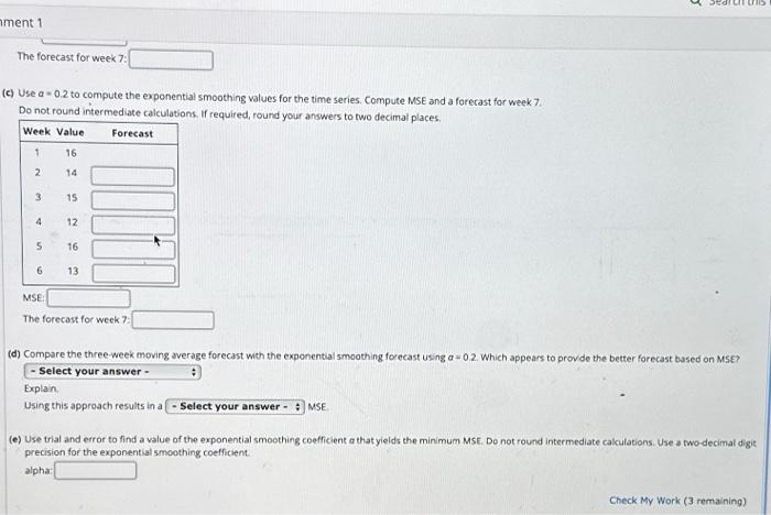 Solved Time Series Value Time Series Valueb) Develop a | Chegg.com
