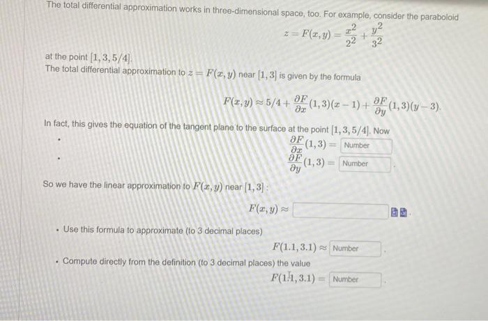 Solved The total differential approximation works in | Chegg.com