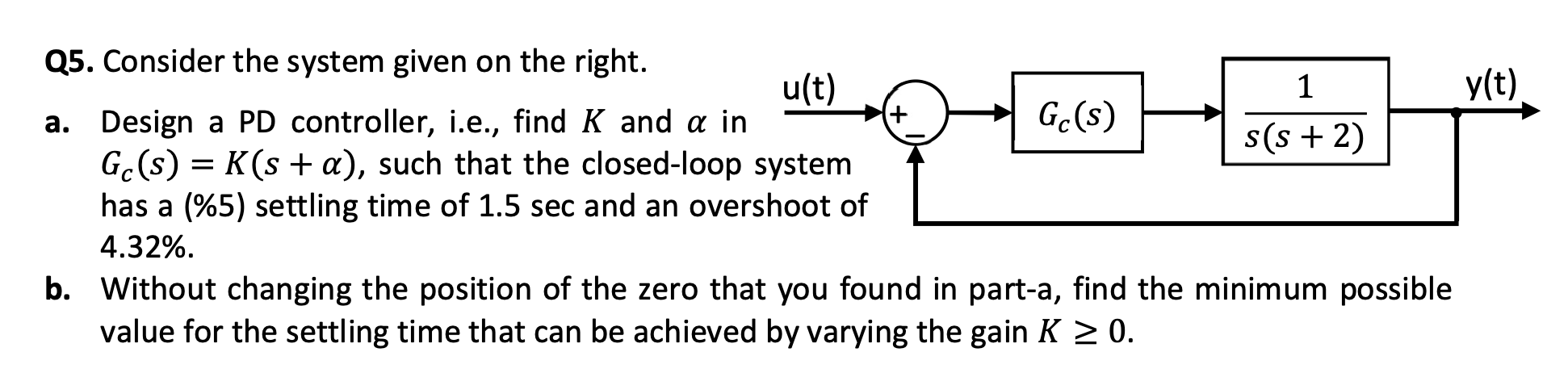 Solved Q5. ﻿Consider the system given on the right.a. | Chegg.com