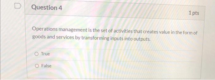 Solved Operations management is the set of activities that | Chegg.com