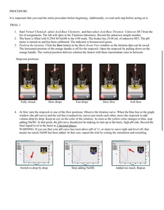 6.9: Acid-Base Titration: Unknown HCI Titrations | Chegg.com
