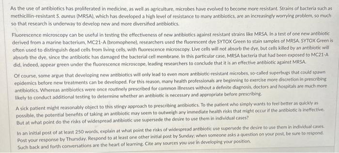Solved As the use of antibiotics has proliferated in | Chegg.com