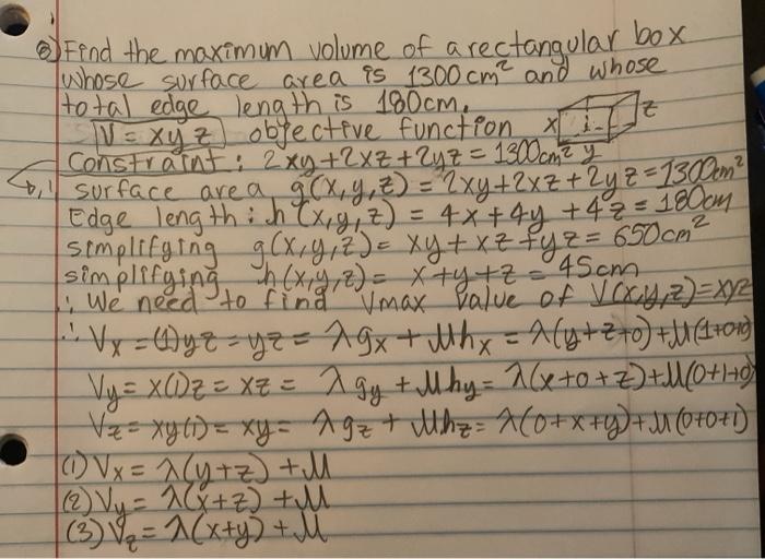Solved Question 8 Find the maximum volume of a rectangular | Chegg.com