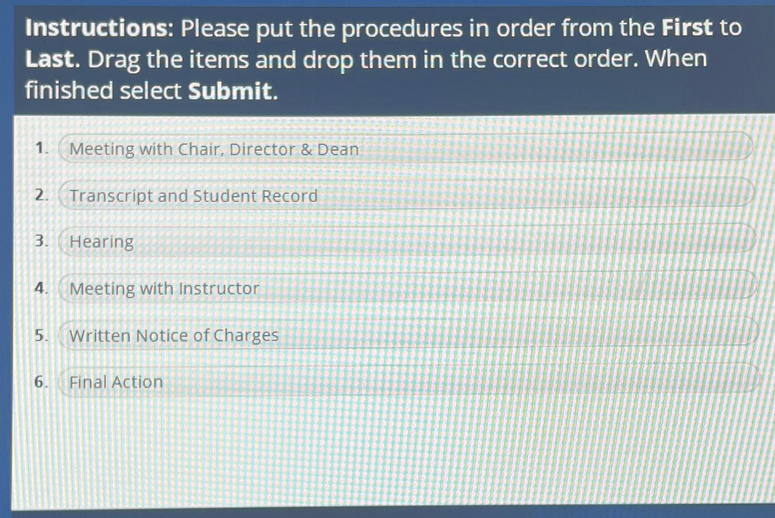 Solved Instructions: Please put the procedures in order from | Chegg.com