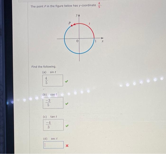 Solved The point P in the figure below has y-coordinate YA X | Chegg.com