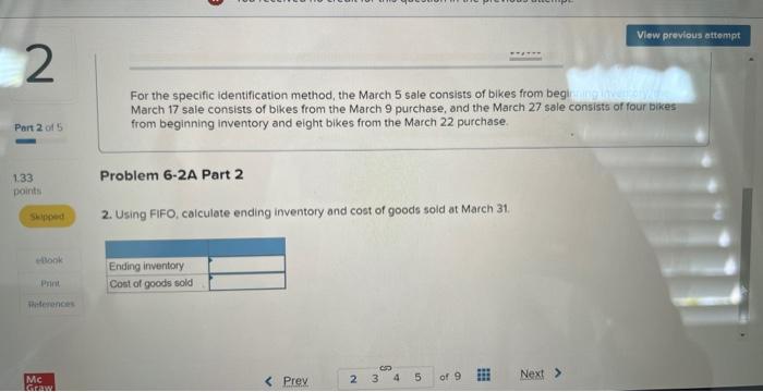 Solved Required information Problem 6-2A Calculate ending | Chegg.com