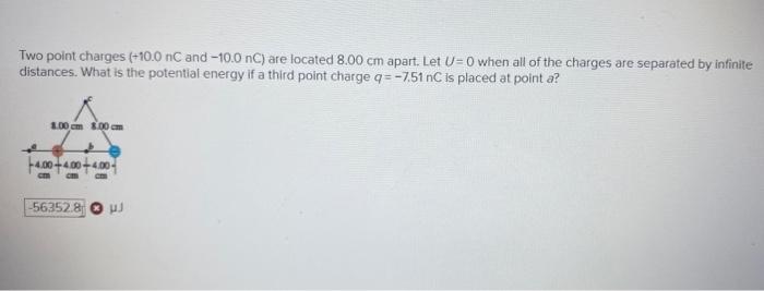 Solved Two point charges (+10.0nC and −10.0nC) are located | Chegg.com